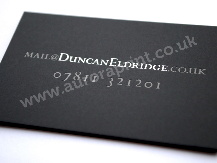 Silver hot foil printed business cards, business stationery and wedding ...